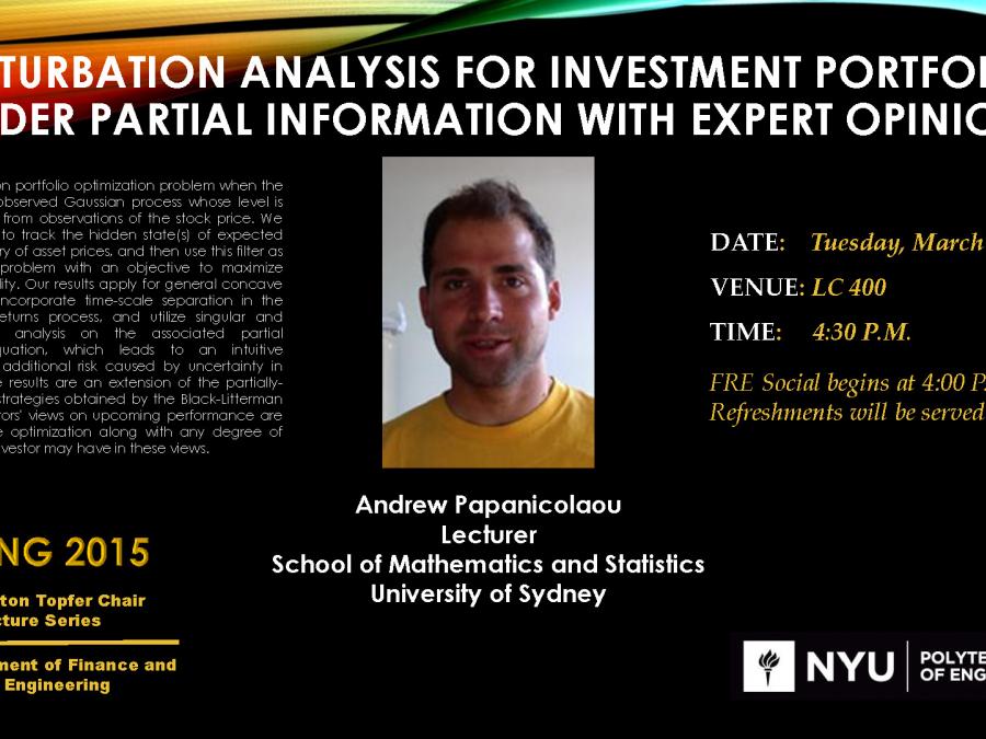 Morton Topfer Chair Lecture: Perturbation Analysis for Investment ...