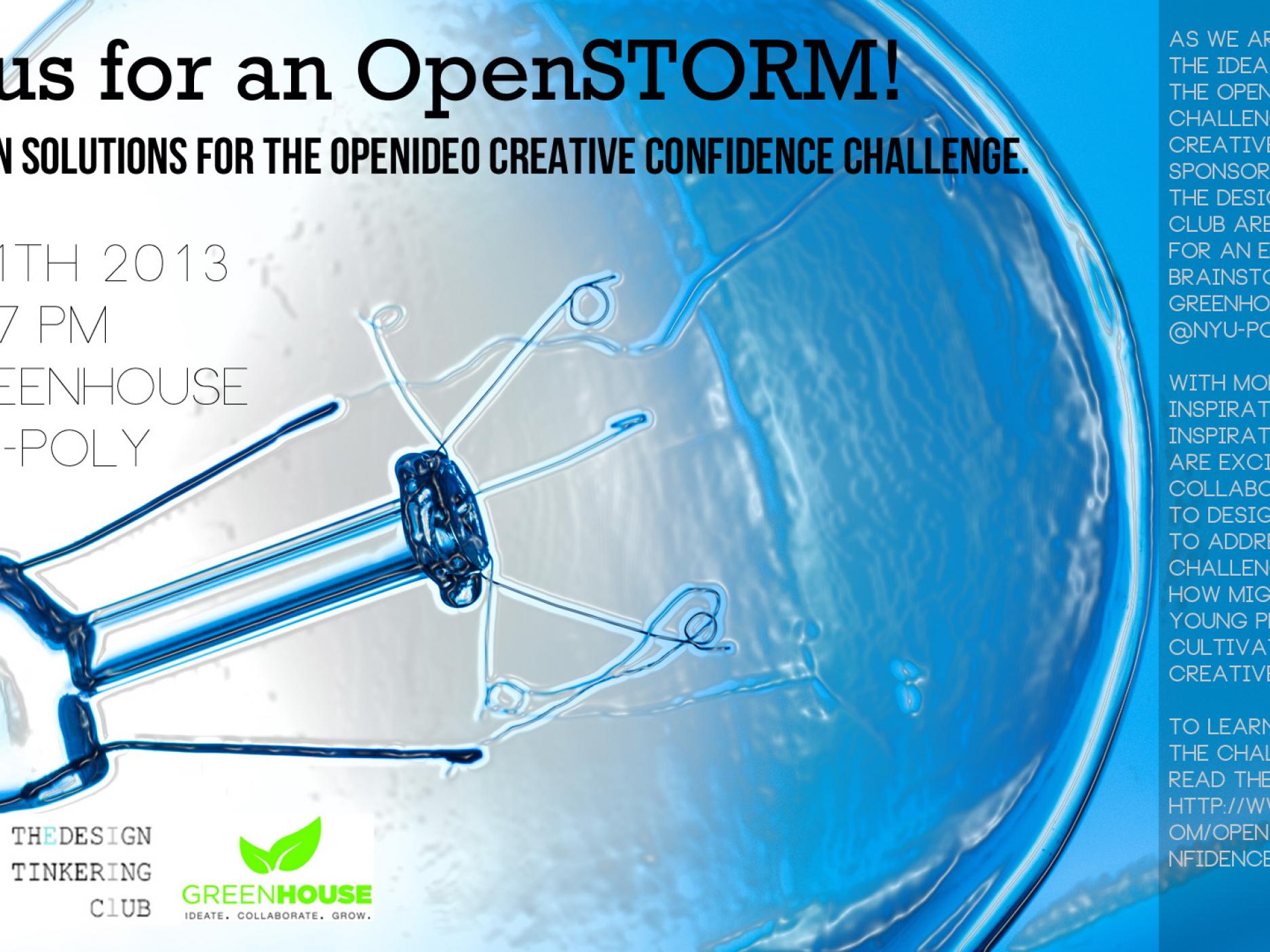 OpenSTORM: Let's design solutions for the OpenIDEO Creative Confidence ...