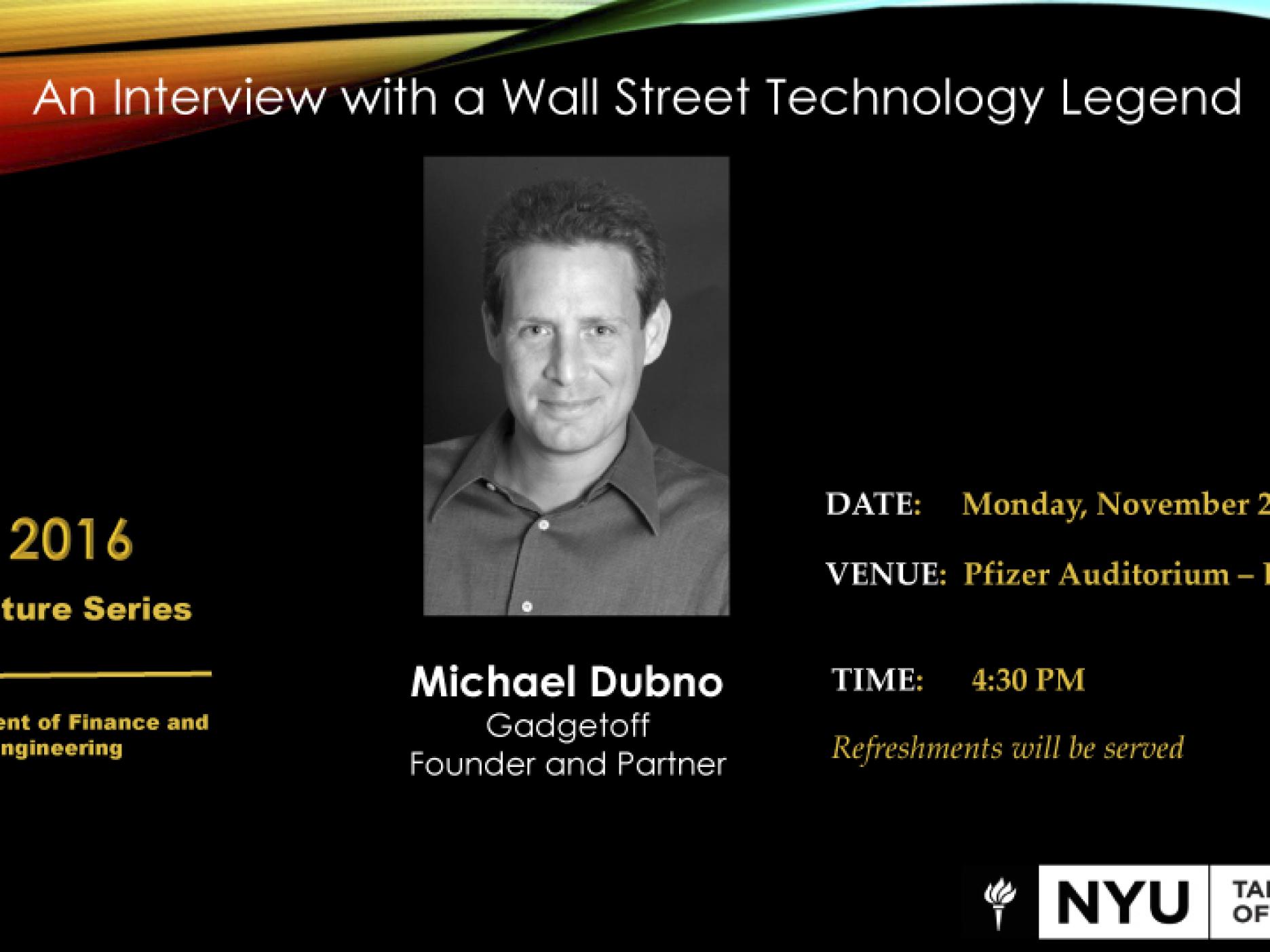 An Interview with a Wall Street Technology Legend | NYU Tandon School ...